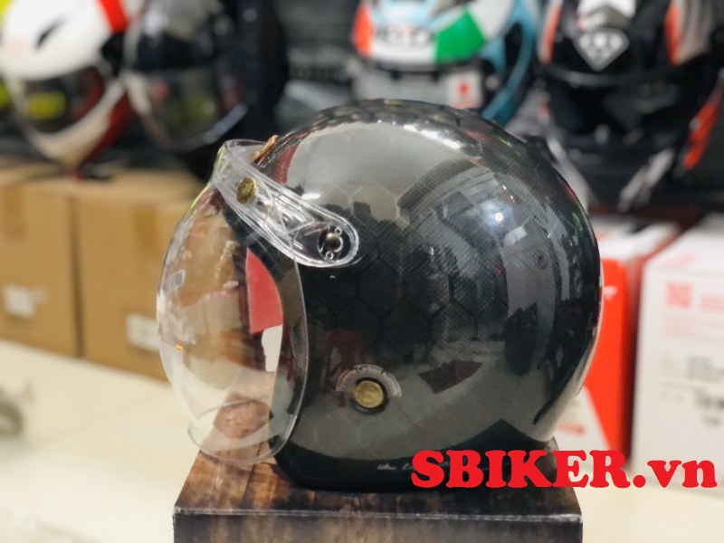 Mũ ¾ Bulldog carbon Medusa siêu nhẹ Tặng kèm Kính