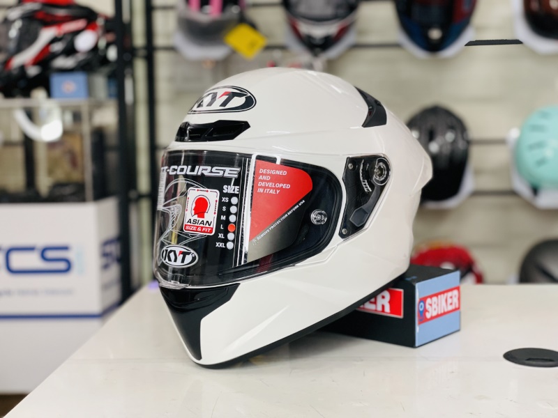 Nón Fullface Kyt Tt Course Trăng Bóng Đuôi Gió